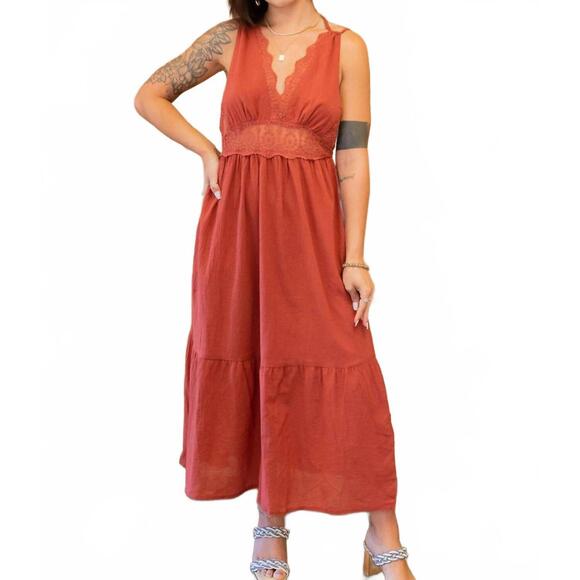 Lush | Dresses | New Lush Cast Away Maxi Dress In Burnt Orange | Poshmark